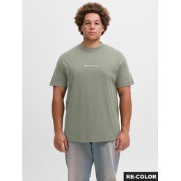 Jack & Jones PlusSize T-Shirt "JORNORREBRO EMB TEE SS CREW NECK PLS", Herren, Gr. 5XL, seagrass, Jersey, Obermaterial: 100% Baumwolle, JACK & JONES PLUSSIZE, bedruckt, regular fit normal, Rundhals, Shirts T-Shirt