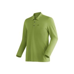 Langarm-Poloshirt Maier Sports "Long Pique Polo M", Herren, Gr. XL, grasgr&uuml;n, 60% Baumwolle, 40% Polyester, Rundhals, Shirts Langarm-Poloshirt