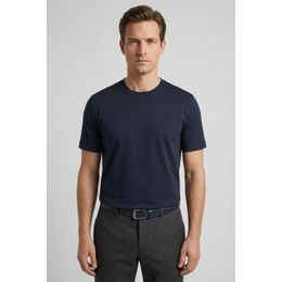 T-Shirt OLYMP, Herren, Gr. M, blau (marine), Jersey, Obermaterial: 100% Baumwolle, unifarben, regular fit normal, Rundhals, Shirts T-Shirt, basic, normale Passform, Rundhals