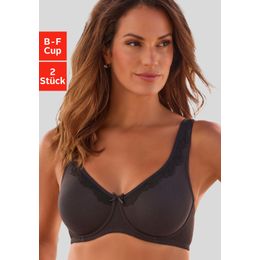 Minimizer-BH Nuance, Damen, Gr. 75, Cup C, schwarz-wei&szlig; (wei&szlig;, schwarz), Obermaterial: 80% Baumwolle, 10% Elasthan, 10% Polyamid, BHs Minimizer-BH, B&uuml;gel, Baumwollqualit&auml;t, Packung