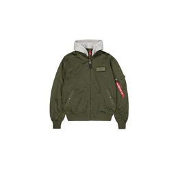 Bomberjacke Alpha Industries "MA-1 TT Hood Light", Damen, Gr. L, gr&uuml;n (dunkelgr&uuml;n), Obermaterial: 100% Nylon, Futter: 100% Nylon, Kapuze: 75% Baumwolle, 25% Polyester, Jacken Bomberjacke