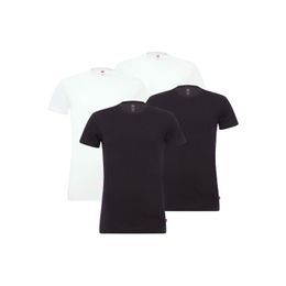 Levi's T-Shirt LEVI'S "T-Shirt 4er Pack", Herren, Gr. M, wei&szlig; (wei&szlig;, schwarz), Obermaterial: 95% Baumwolle CO. 5% Elasthan EL., Shirts T-Shirt