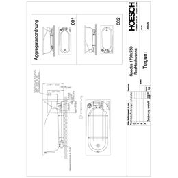 Hoesch Whirlwanne Spectra Rechteck 1700x750 mit System Tergum Whirl 3650N.010305001