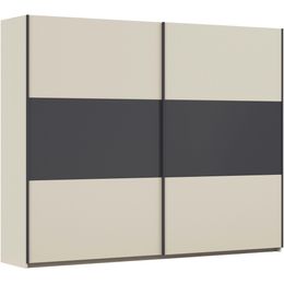 Schwebet&uuml;renschrank Rauch "Kleiderschrank Schrank Garderobe Garderobenschrank W&auml;scheschrank NEO", beige (beige (champagner), graumetallic), B:261cm H:210cm T:59cm, Holzwerkstoff, Schr&auml;nke, Schwebet&uuml;renschrank, mit gro&szlig;z&uuml;gigem Stauraum und vielf&auml;ltigen Farbkombinationen