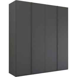 Dreht&uuml;renschrank Rauch "Kleiderschrank Schrank Garderobe W&auml;scheschrank SKAT MERIDIAN", grau (graphit), B:201cm H:235cm T:63cm, Holzwerkstoff, Schr&auml;nke, Dreht&uuml;renschrank, mit Schubladeneinsatz, W&auml;scheeinteilung, Innenspiegel MADE IN GERMANY