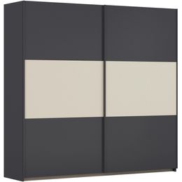 Schwebet&uuml;renschrank Rauch "Kleiderschrank Schrank Garderobe Garderobenschrank W&auml;scheschrank NEO", beige (graumetallic, beige (champagner)), B:218cm H:210cm T:59cm, Holzwerkstoff, Schr&auml;nke, Schwebet&uuml;renschrank, mit gro&szlig;z&uuml;gigem Stauraum und vielf&auml;ltigen Farbkombinationen