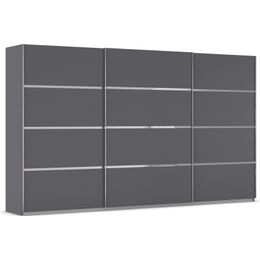 Kleiderschrank Rauch "Schwebet&uuml;renschrank OTTO&acute;s Choice Garderobe Schrank TOP ANGEBOT Avola", grau (graumetallic, leisten chrom), B:360cm H:210cm T:62cm, Holzwerkstoff, Schr&auml;nke, Kleiderschrank, mit eleganten Zierleisten in Chrom, Schwarz oder Wei&szlig; MADE IN GERMANY