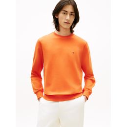 Sweatshirt Tommy Hilfiger "ESSENTIAL TERRY CREWNECK", Herren, Gr. M, brilliant orange, Sweatware, Obermaterial: 100% Baumwolle, regular fit, Rundhals, Rippb&uuml;ndchen, Sweatshirts Sweatshirt