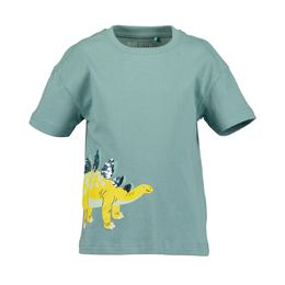 T-Shirt Blue Seven, Jungen, Gr. 104, gletscher, Single Jersey, Obermaterial: 100% Baumwolle, bedruckt, unifarben, Basic normal, Rundhals, Shirts T-Shirt, Basic-Passform, mit tollen Pailletten, aus reiner Baumwolle