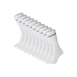 Jack & Jones Kurzsocken JACK & JONES "Socken JACREGEN TENNIS SOCKS 10 PACK JNR LN 10er Pack", M&auml;dchen, Gr. 33-37, wei&szlig;, Obermaterial: 50% Baumwolle CO recyc.. 44% Polyester PES. 5% Elasthan EL. 1% Nylon NY., Socken