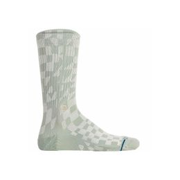 Kurzsocken Stance "Socken Wave Check Crew 1er Pack", Damen, Gr. 43-47, blau, Obermaterial: 76% Baumwolle CO. 17% Polyester PES. 4% Nylon NY. 3% Elasthan EL., Socken