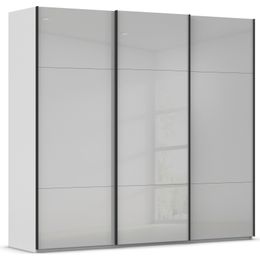 Schwebet&uuml;renschrank Rauch "Kleiderschrank Schrank Garderobe Schlafzimmerschrank CONTIDO", grau (seidengrau, glas seidengrau), B:242cm H:223cm T:68cm, Holzwerkstoff, Schr&auml;nke, Schwebet&uuml;renschrank, aus hochwertigem Material in 6 Breiten 2 Griff-Farben MADE IN GERMANY