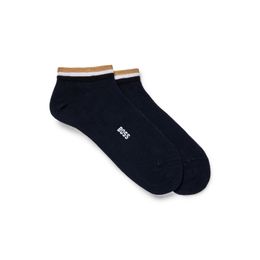 Sneakersocken BOSS "2P AS Uni stripe CC", Damen, Gr. 43-46, dunkelblau 401, Baumwollmischung, Socken Sneakersocken, mit geringeltem Abschluss