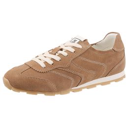 Marc O'Polo Sneaker MARC O'POLO "FABIANA", Damen, Gr. 42, sand, Veloursleder, unifarben, Schuhe Sneaker, Halbschuh, Schn&uuml;rschuh, Casual-Sneaker mit Memory Foam