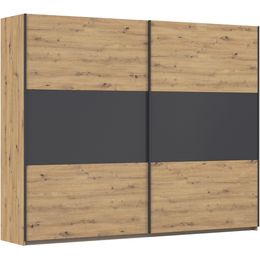 Schwebet&uuml;renschrank Rauch "Kleiderschrank Schrank Garderobe Garderobenschrank W&auml;scheschrank NEO", grau (eiche artisan, graumetallic), B:261cm H:210cm T:59cm, Holzwerkstoff, Schr&auml;nke, Schwebet&uuml;renschrank, mit gro&szlig;z&uuml;gigem Stauraum und vielf&auml;ltigen Farbkombinationen