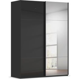 Schwebet&uuml;renschrank Rauch "Kleiderschrank Schrank Garderobe Schlafzimmerschrank CONTIDO", schwarz (schwarz, glas schwarz), B:162cm H:223cm T:68cm, Holzwerkstoff, Schr&auml;nke, Schwebet&uuml;renschrank, aus hochwertigem Material in 6 Breiten 2 Griff-Farben MADE IN GERMANY
