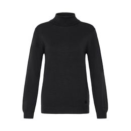 Rollkragenpullover oxmo "Rollkragenpullover OXAida", Damen, Gr. L, schwarz, Obermaterial: 70% Viskose CV. 30% Polyamid PA., Pullover Rollkragenpullover