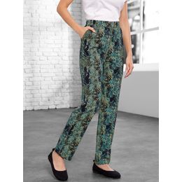 Schlupfhose, Damen, Gr. 48, bunt (marine, salbei, bedruckt), 100% Baumwolle, gemustert, mehrfarbig, Hosen Schlupfhose