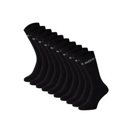 Jack & Jones Kurzsocken JACK & JONES "Socken JACREGEN TENNIS SOCKS 10 PACK JNR LN 10er Pack", M&auml;dchen, Gr. 38-43, schwarz, Obermaterial: 50% Baumwolle CO recyc.. 44% Polyester PES. 5% Elasthan EL. 1% Nylon NY., Socken