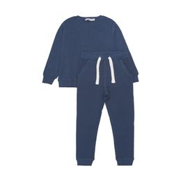 Langarmshirt & Hose Minymo "Langarmshirt & Hose MISweat", M&auml;dchen, Gr. 104, blau (new navy), Web, Obermaterial: 60% Baumwolle CO. 40% Polyester PES., KOB Set-Artikel