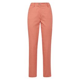 Chinos GOLDNER "Kurzgr&ouml;&szlig;e Trageangenehme Hose, grafischer Druck", Damen, Gr. 23, K-Gr, orange (papaya, gemustert), Obermaterial: 97% Baumwolle CO (CMIA). 3% Elasthan EL., Hosen