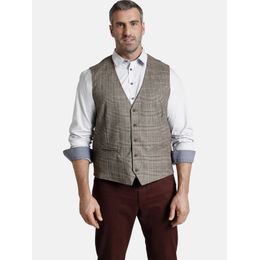 Funktionsweste CHARLES COLBY "Weste DUKE EDWARD", Herren, Gr. 58, braun (beige braun kariert), Obermaterial: 80% Polyester COOLMAX PES(Coolmax). 20% Viskose CV., Westen Funktionsweste