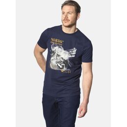 T-Shirt Jan Vanderstorm "T-Shirt HAKSE", Herren, Gr. XXL, blau (dunkelblau), Obermaterial: 100% Baumwolle CO., Shirts T-Shirt