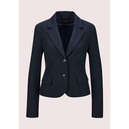 Madeleine Mode Kurzblazer MADELEINE "Blazer Kurzblazer in Jeans-Optik", Damen, Gr. 42, blau (jeansblau), Obermaterial: 78% Polyester PES. 18% Viskose CV. 4% Elasthan EL., Blazer Kurzblazer