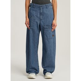 G-Star Raw 5-Pocket-Jeans G-STAR "Belted Cargo Loose 2.0 Jeans", Damen, Gr. 29, L&auml;nge 32, faded indigo ripstop, Obermaterial: 100% Baumwolle, Jeans 5-Pocket-Jeans