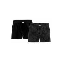 Webboxer Seidensticker "Web-Boxershorts 2er Pack", Damen, Gr. XL, bunt (schwarz), Obermaterial: 100% Baumwolle CO., Unterhosen