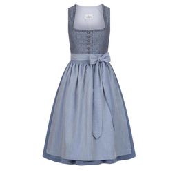 N&uuml;bler Dirndl N&Uuml;BLER "Dirndl midi Elsa", Damen, Gr. 44, EURO, blau, Obermaterial: 100% Polyester PES., Kleider