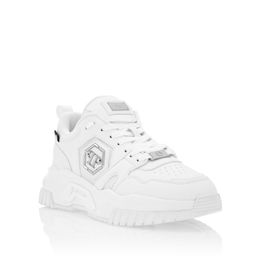Sneaker Philipp Plein "Hexagon", Damen, Gr. 43, Normalschaft, 01, wei&szlig;, Schuhe Sneaker