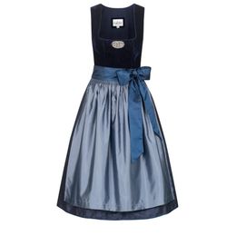 N&uuml;bler Dirndl N&Uuml;BLER "Dirndl midi Marlies", Damen, Gr. 36, EURO, blau, Obermaterial: 50% Polyester PES. 50% Viskose CV., Kleider