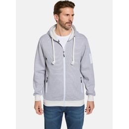 Kapuzensweatjacke Babista "Sweatjacke NOLIENZA", Herren, Gr. M, wei&szlig; (wei&szlig; blau), Obermaterial: 70% Baumwolle CO. 30% Polyester COOLMAX PES(Coolmax)., Sweatjacken