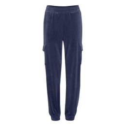 Sweathose oxmo "Sweathose OXMitala", Damen, Gr. S, N-Gr, blau (crown blau), Obermaterial: 95% Polyester PES. 5% Elasthan EL., unifarben, regular fit lang, Hosen Sweathose