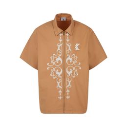 Langarmhemd Karl Kani "Karl Kani Herren KM241-009-1 Karl Kani Og Ornament Woven Shirt", Herren, Gr. L, US-Gr&ouml;&szlig;en, sand, 100% Baumwolle, Hemden
