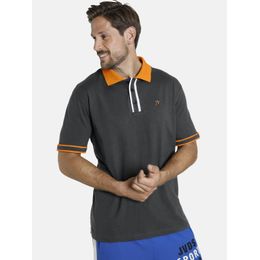 Poloshirt Jan Vanderstorm "Poloshirt ISFRIED", Herren, Gr. XXL, grau (dunkelgrau melange), Obermaterial: 50% Baumwolle CO. 50% Polyester COOLMAX PES(Coolmax)., Shirts
