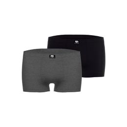 Boxershorts Ceceba "Boxershort 2er Pack", Herren, Gr. XXL, schwarz (schwarz, grau), Obermaterial: 95% Baumwolle CO. 5% Elasthan EL., Unterhosen