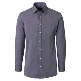 Leinenhemd Casamoda "Casamoda Leinenhemd uni", Herren, Gr. 5XL, Normalgr&ouml;&szlig;en, dunkelblau, 70% Baumwolle, 30% Leinen, unifarben, l&auml;ssig geschnitten, Hemden