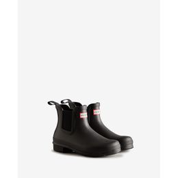 Gummistiefel Hunter "ORIGINAL CHELSEA BOOT", Damen, Gr. 37, schwarz, Synthetik, Schuhe Gummistiefel, wasserdicht