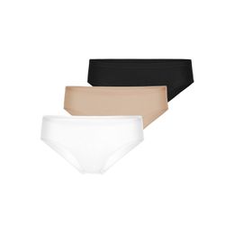 Slip Calida "Slip Natural Comfort Regular Cut Slip 3P 3er Pack", Damen, Gr. 48-50, bunt (schwarz, wei&szlig;, nude), Obermaterial: 92% Baumwolle CO. 8% Elasthan EL., Unterhosen Slip