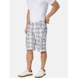 Cargobermudas Babista "Bermuda NICANDRO", Herren, Gr. 60, N-Gr, grau (hellgrau kariert), Obermaterial: 100% Baumwolle CO., Hosen