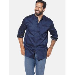 Langarmhemd Jan Vanderstorm "Hemd LEIFBJORN", Herren, Gr. XL, weit, blau (dunkelblau), Obermaterial: 100% Baumwolle CO., Hemden