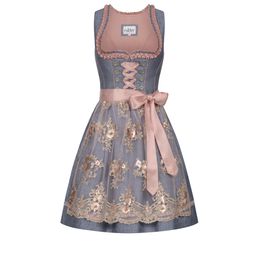 N&uuml;bler Dirndl N&Uuml;BLER "Dirndl mini Gerhild", Damen, Gr. 34, EURO, blau, Obermaterial: 100% Polyester PES., Kleider