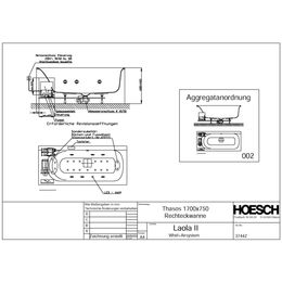 Hoesch Whirlwanne Thasos Rechteck 1700x750 3744Z.010305002