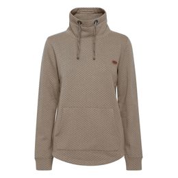 Longpullover oxmo "Sweatshirt OXAmini", Damen, Gr. M, grau (gray melange), Obermaterial: 60% Baumwolle CO. 40% Polyester PES., Pullover Longpullover
