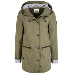 Regenmantel oxmo "Regenjacke OXBecky", Damen, Gr. XL, gr&uuml;n (dusty oliv), Obermaterial: 100% Polyurethan PU., Casual, M&auml;ntel