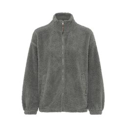 Sweatjacke oxmo "Trainingsjacke OXBERINA", Damen, Gr. L, grau (castlerock), Obermaterial: 100% Polyester PES., Sweatjacken Sweatjacke