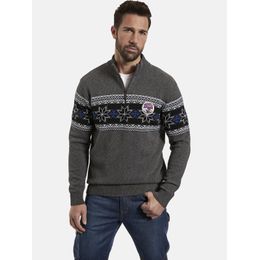 Troyer Jan Vanderstorm "Pullover EERU", Herren, Gr. XL, grau (dunkelgrau), Obermaterial: 55% Polyacryl PAN. 45% Baumwolle CO., Pullover Troyer