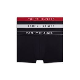 Trunk, Herren, Gr. M (50), 3 Stk., schwarz, Webqualit&auml;t, Obermaterial: 95% Baumwolle, 5% Elasthan, Tommy Hilfiger Underwear, unifarben, k&ouml;rpernah, Unterhosen, K&ouml;rpernahe Passform mit elastischem Bund